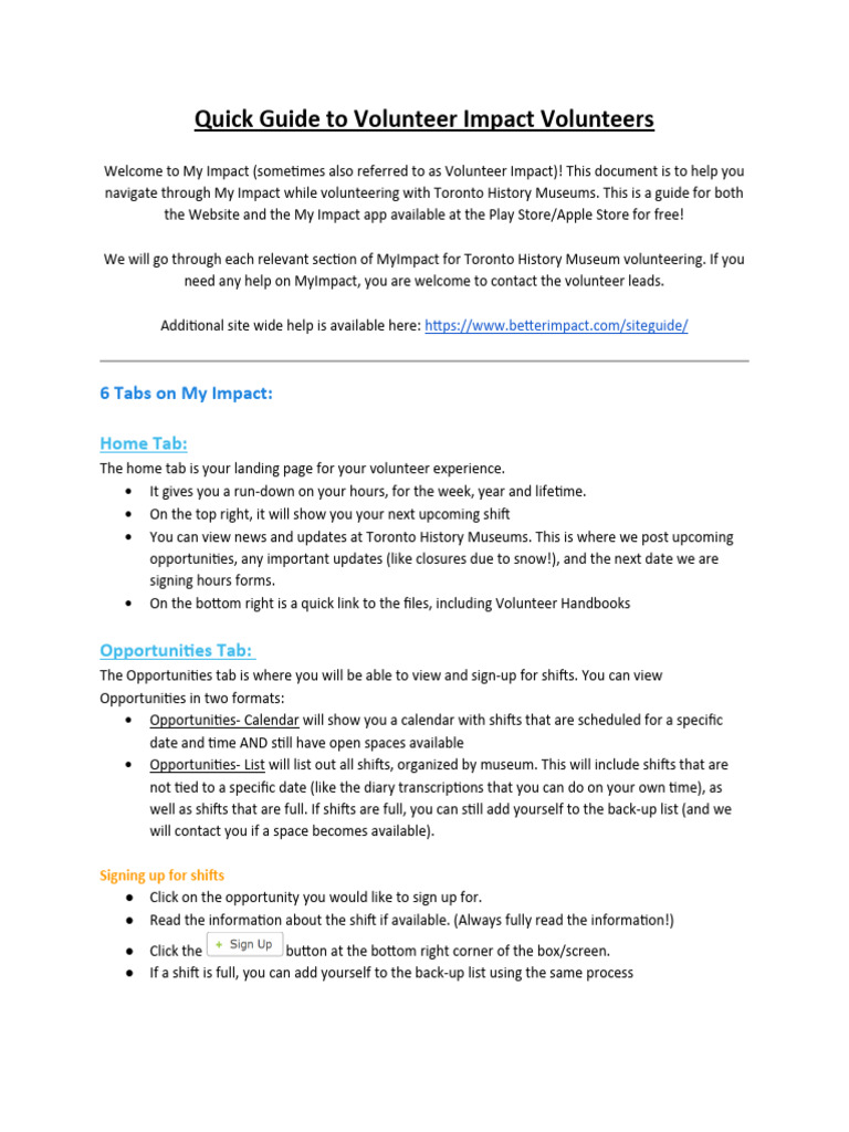 My Impact Volunteer Guide | PDF | Information Technology | Software