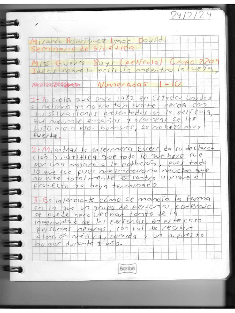 Miranda Rodriguez Isaac David Act Miss Evers Boys | PDF