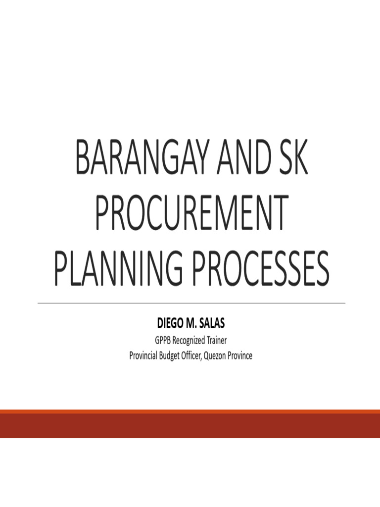 Barangay and SK Procurement Guide | PDF | Procurement | Infrastructure