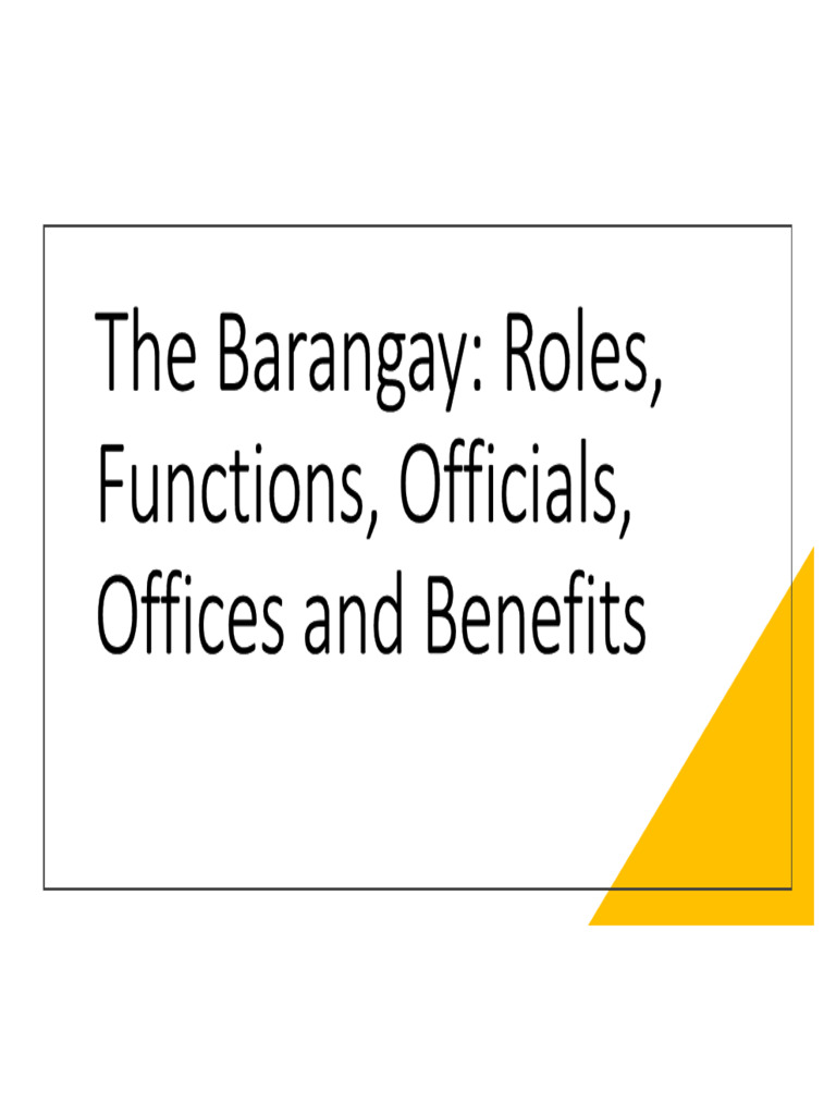 Barangay Officials: Roles and Benefits | PDF | Taxes | Internal Revenue ...