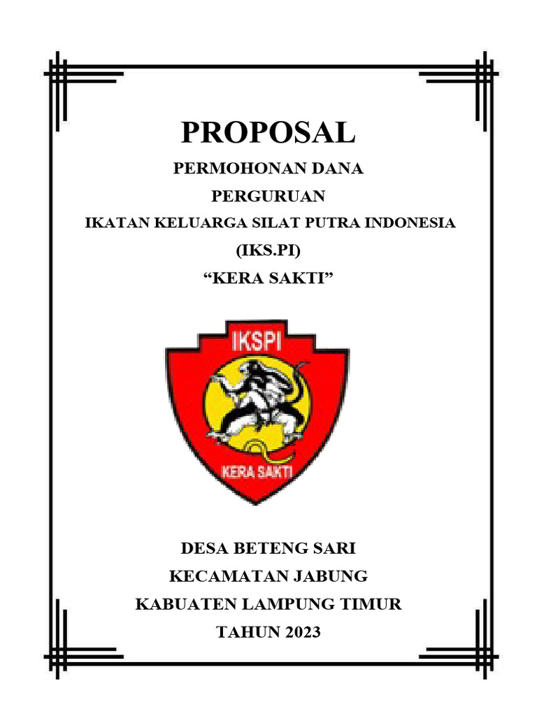 PROPOSAL IKSPI Kera Sakti Fix | PDF