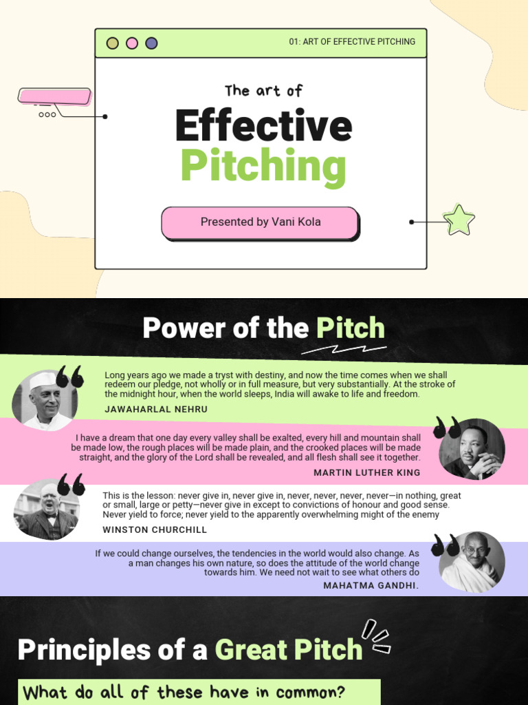 Effective Pitching | PDF | Jawaharlal Nehru | Communication