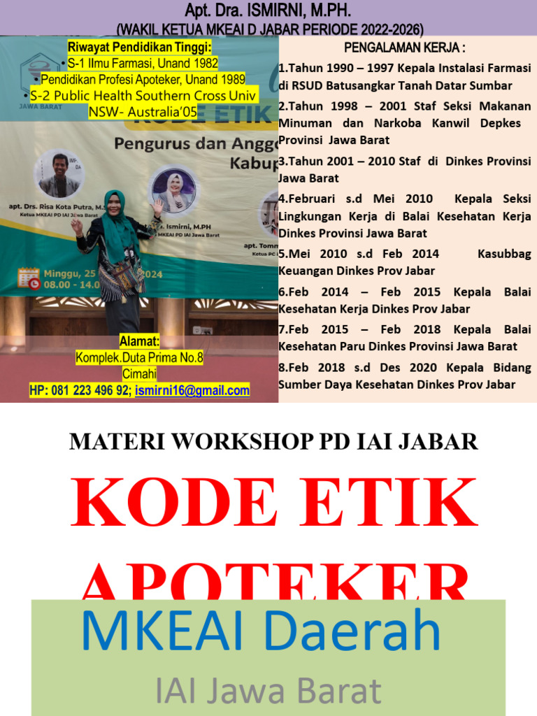 "Kode Etik Apoteker Indonesia" | PDF