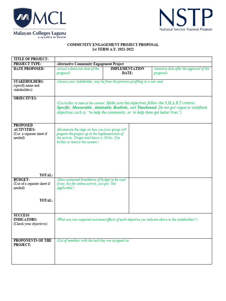 2. CE Project Proposal Template | PDF