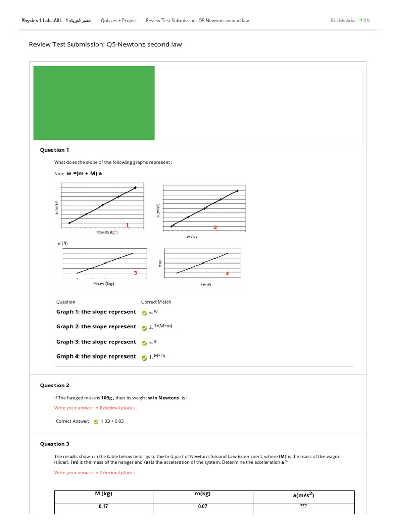 Physics 1 Lab - Quizzes | PDF