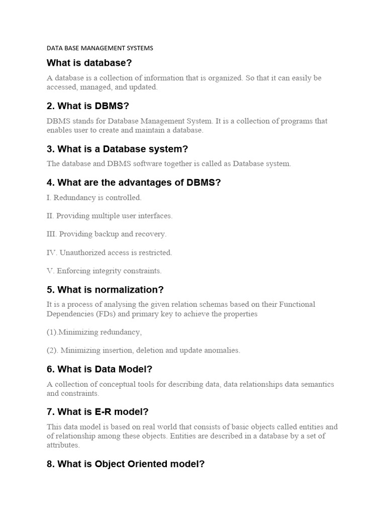 Simple Interview Questions | PDF | Relational Database | Databases