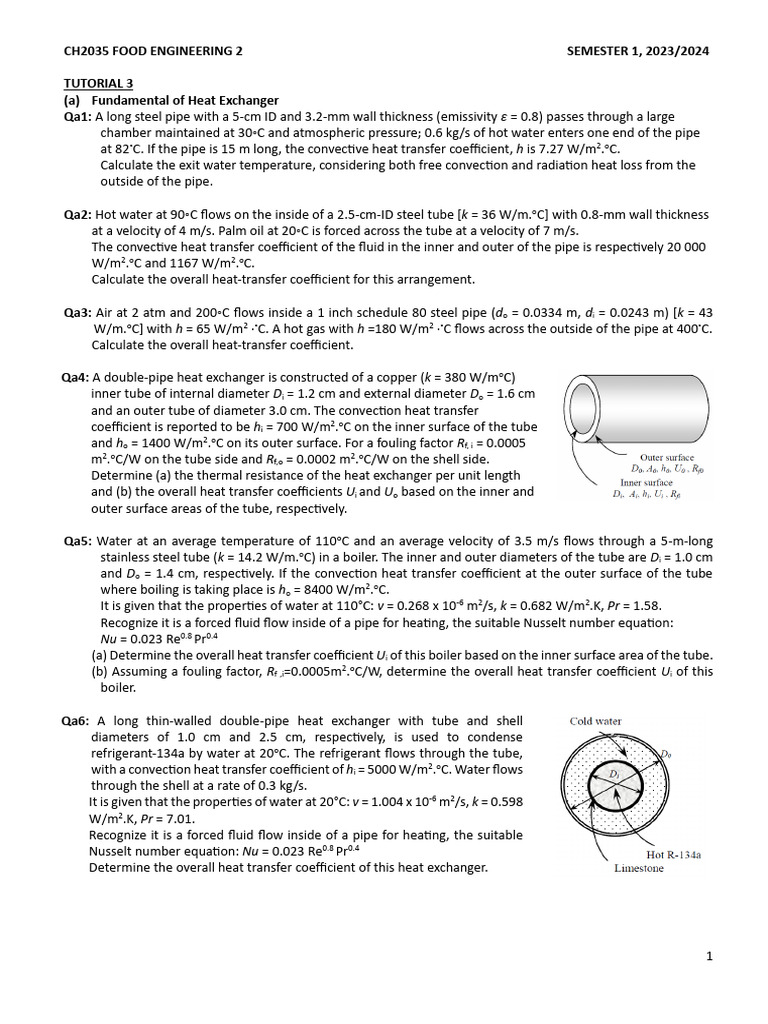 Tutorial 3 - Revised Solution | PDF | Heat Transfer | Heat Exchanger
