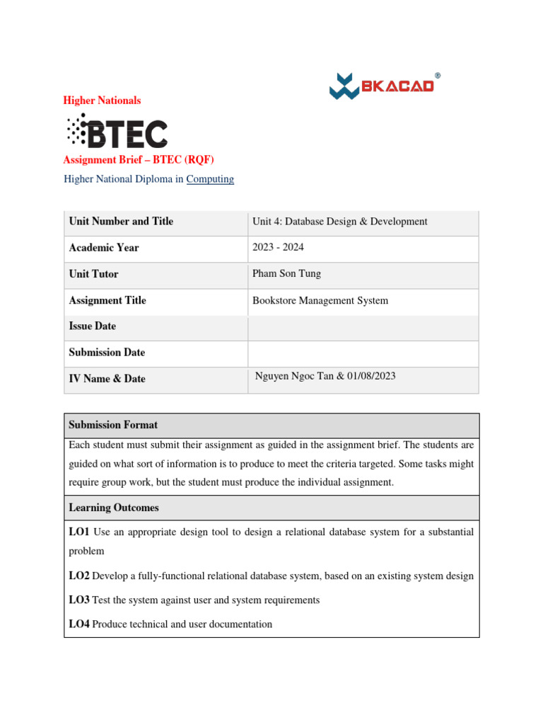 Database Design & Development - Assignment 2023 | Download Free PDF ... Database Design & Development - Assignment 2023 | Download Free PDF ...
