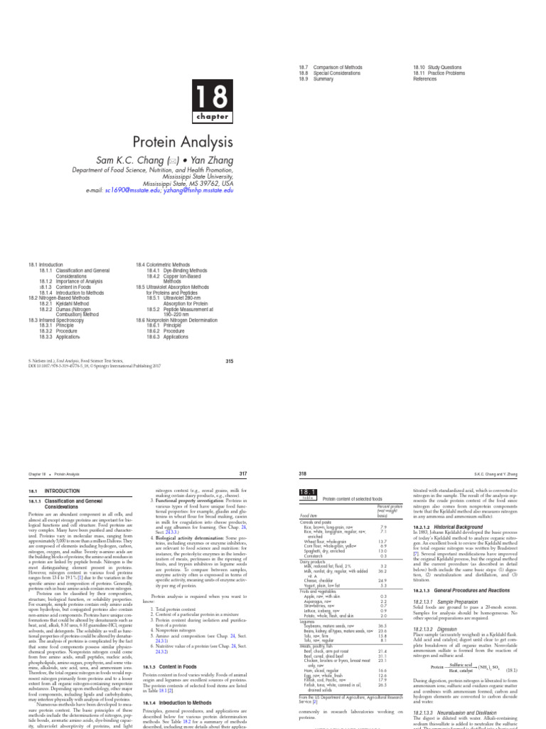 Protein Analysis Methods Guide | PDF | Proteins | Chemistry