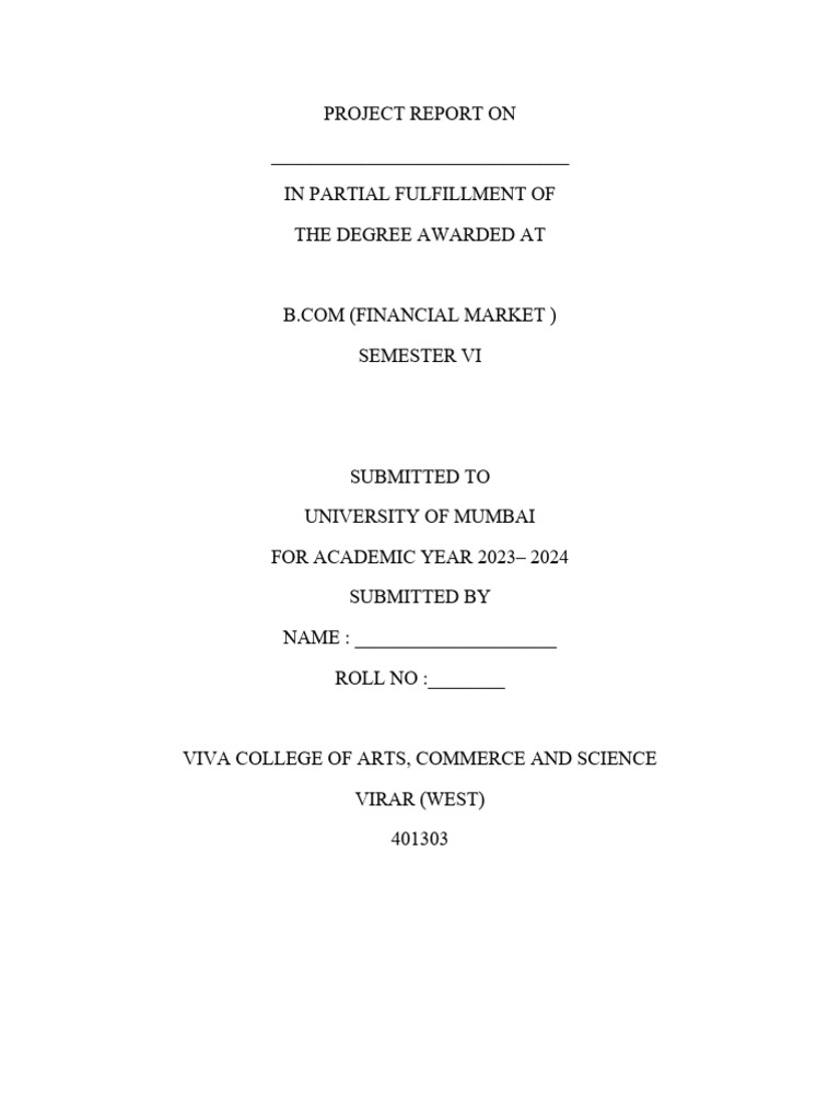 BFM Project Initial Pages | PDF