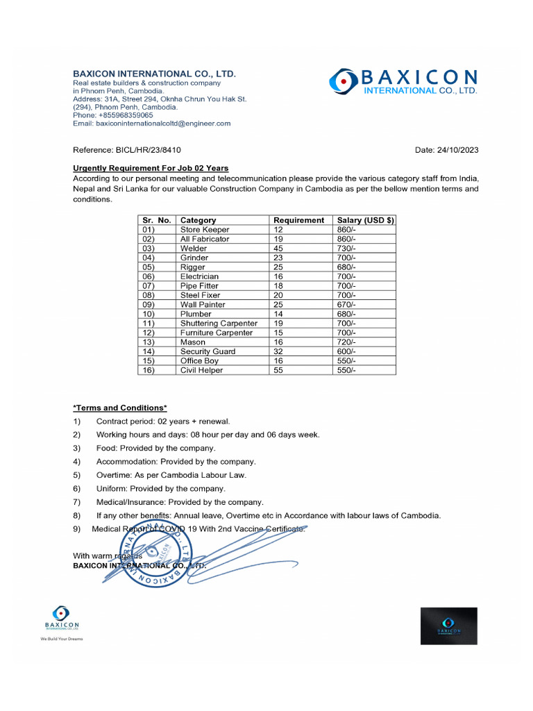 DEMAND LETTER OF Cambodia | PDF