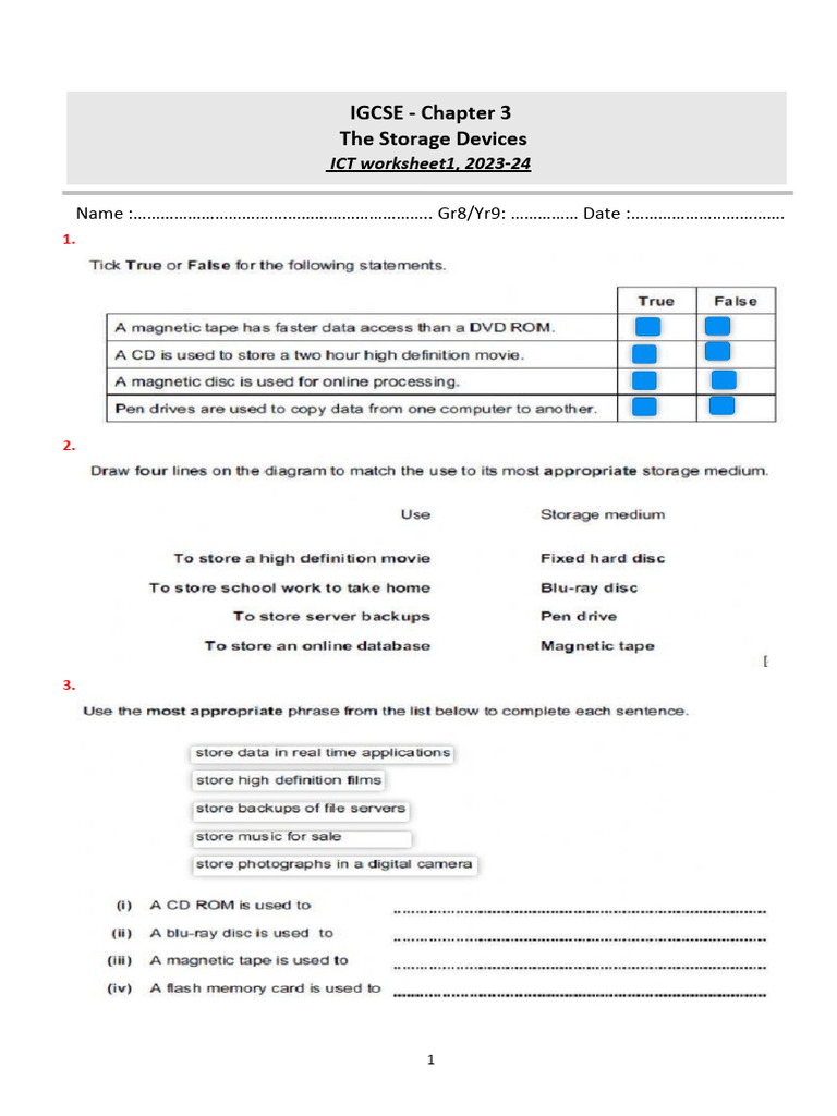 IGCSE ICT system life cycle worksheet | PDF