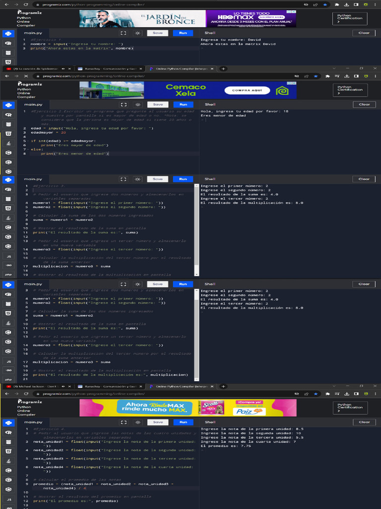 Evaluación 3ra Unidad Programación José David Mazariegos Estrada | PDF