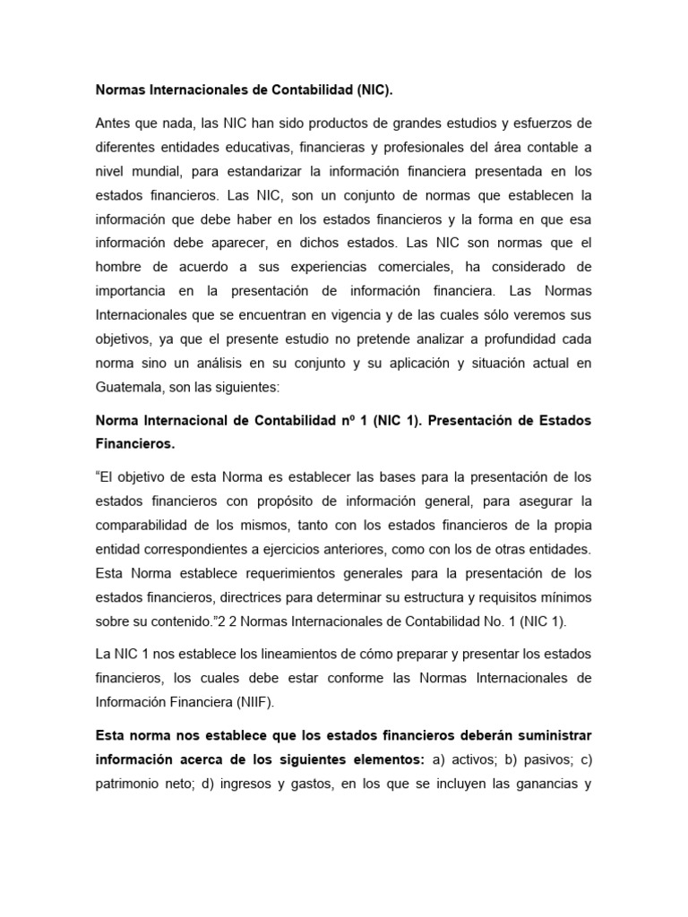 Normas Internacionales de Contabilidad | PDF | Contabilidad | normas internacionales de ...