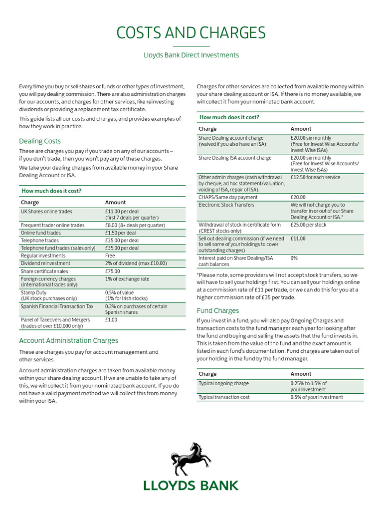 Costs and Charges | PDF | Finance & Money Management