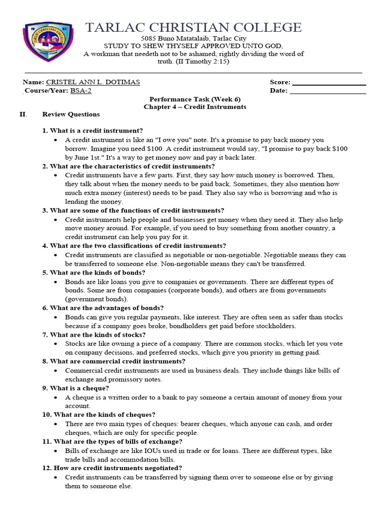 Accounting-Information-System-Performance-Task-Week-6 | PDF | Cheque | Bonds (Finance)