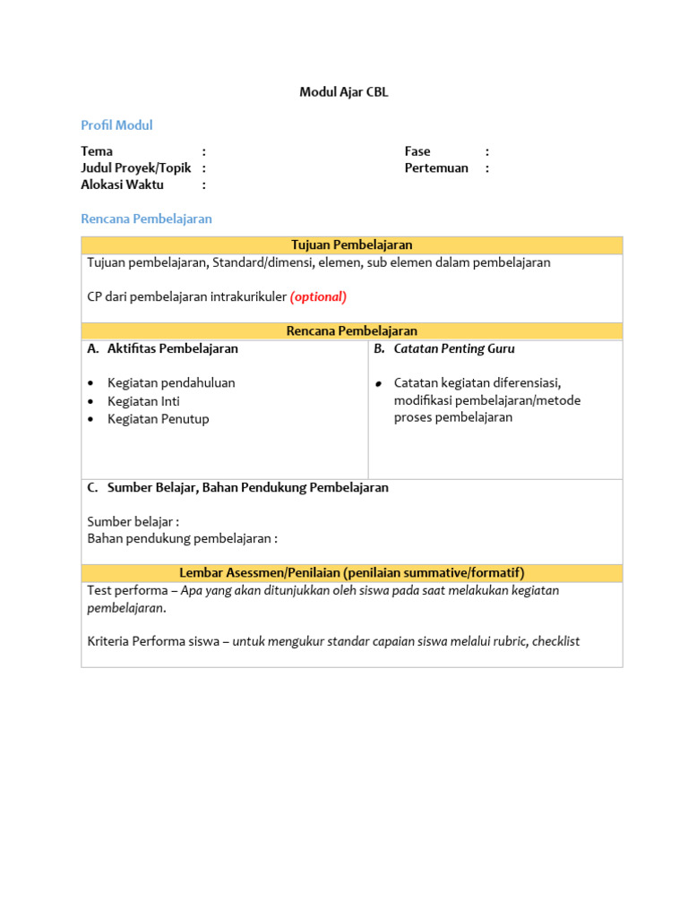 Modul Ajar CBL | PDF