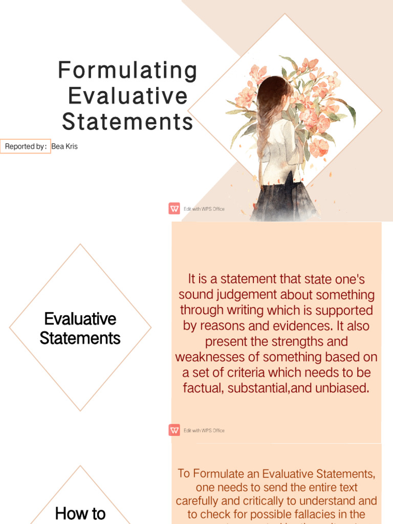 Evaluative Statements Guide | PDF | Inference | Opinion