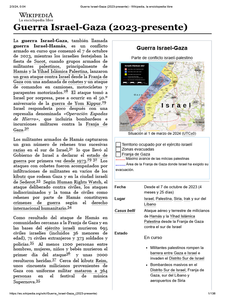 Conflicto Israel-Gaza 2023: Resumen Actualizado | PDF | Franja de Gaza | Israel