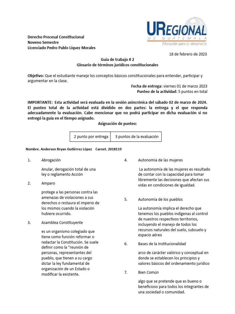 Glosario DPC 2024 | PDF | Constitución | Judicaturas