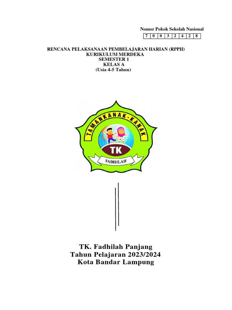 RPPH dan RPPM Kurikulum Merdeka TK Fadhilah | PDF