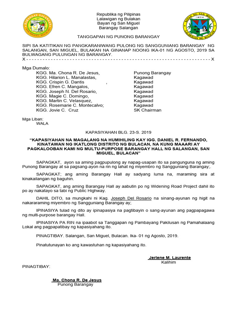 Reso Multi Purpose Barangay Hall 1 | PDF