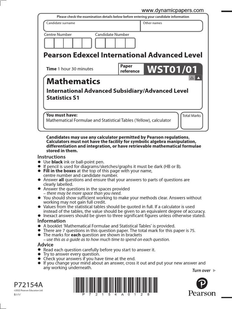 Tulip Stem Lengths Statistics Exam | PDF | Mathematics | Statistics