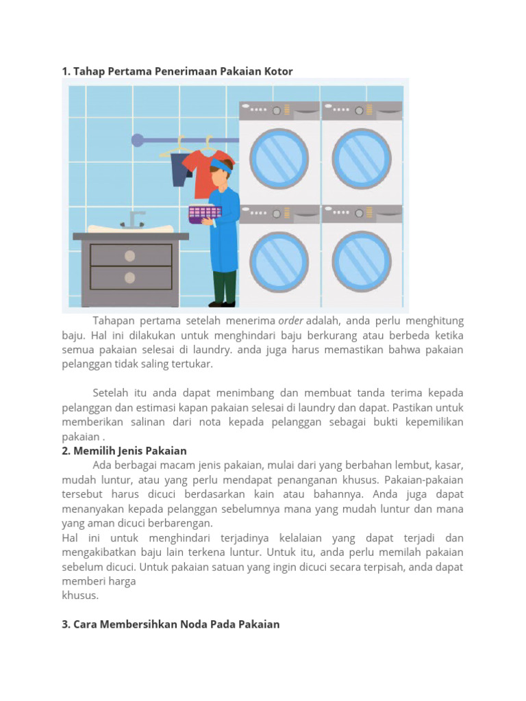 Proses SOP Laundry Kiloan Lengkap | PDF