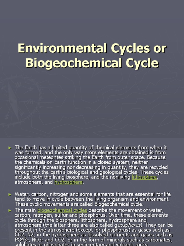 Environmental Cycles or Biogeochemical Cycle | PDF | Nitrogen | Nitrate