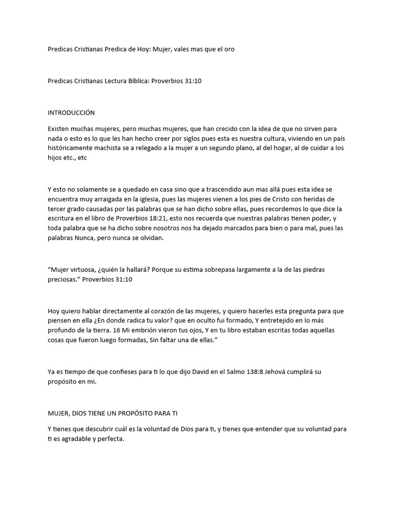 Mujeres: Tu Valor es Incomparable | PDF | Biblia