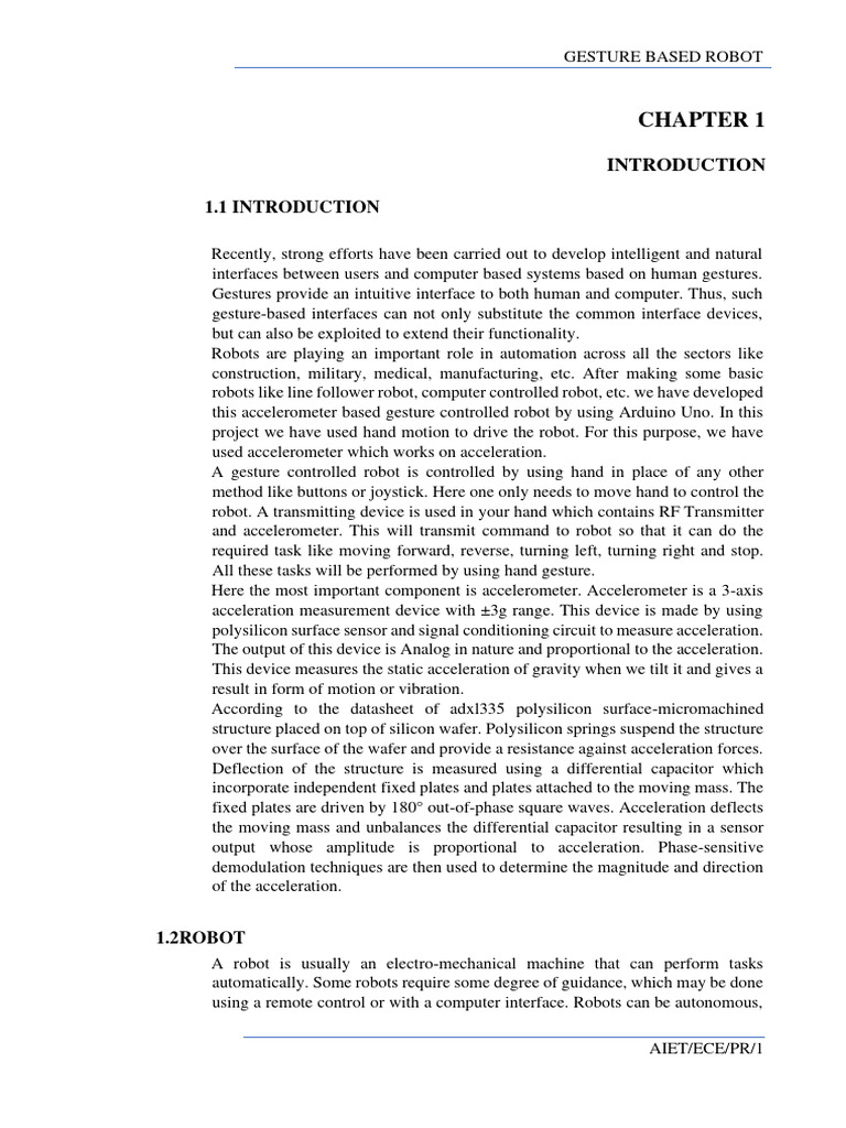 Gesture Based Robot Final | PDF | Modulation | Radio Gesture Based Robot Final | PDF | Modulation | Radio