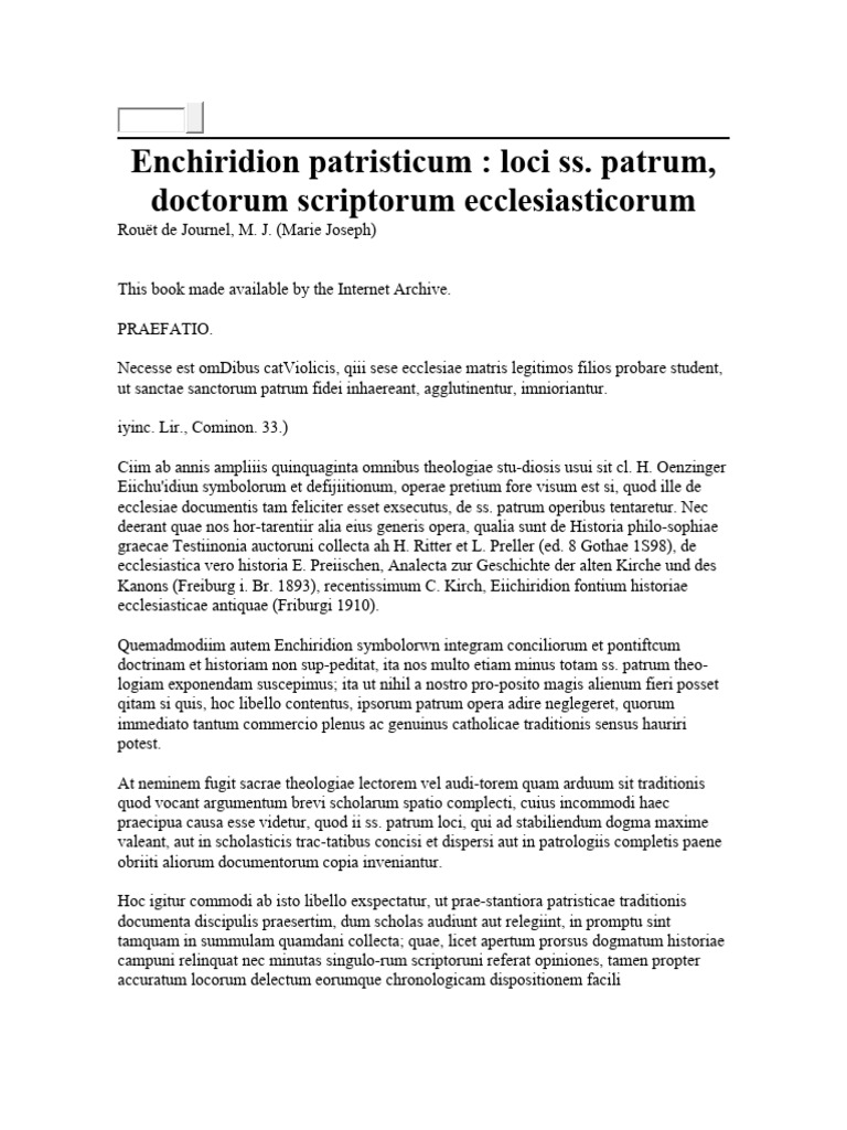 Enchiridion Patristicum | PDF