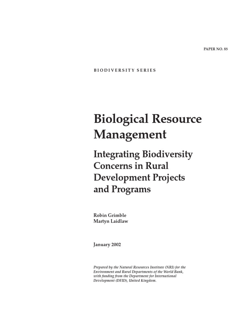 Biological Resource Management: Integrating Biodiversity Concerns in ...
