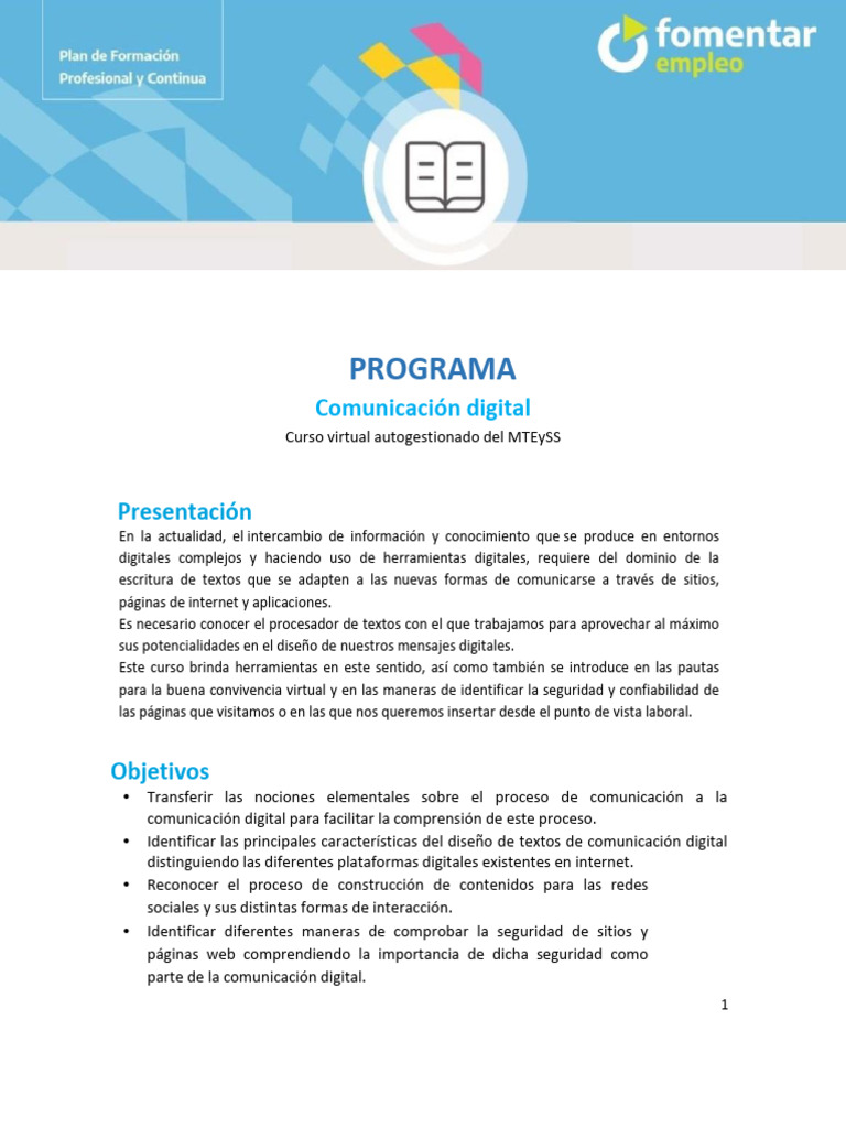 Programa Del Curso | PDF