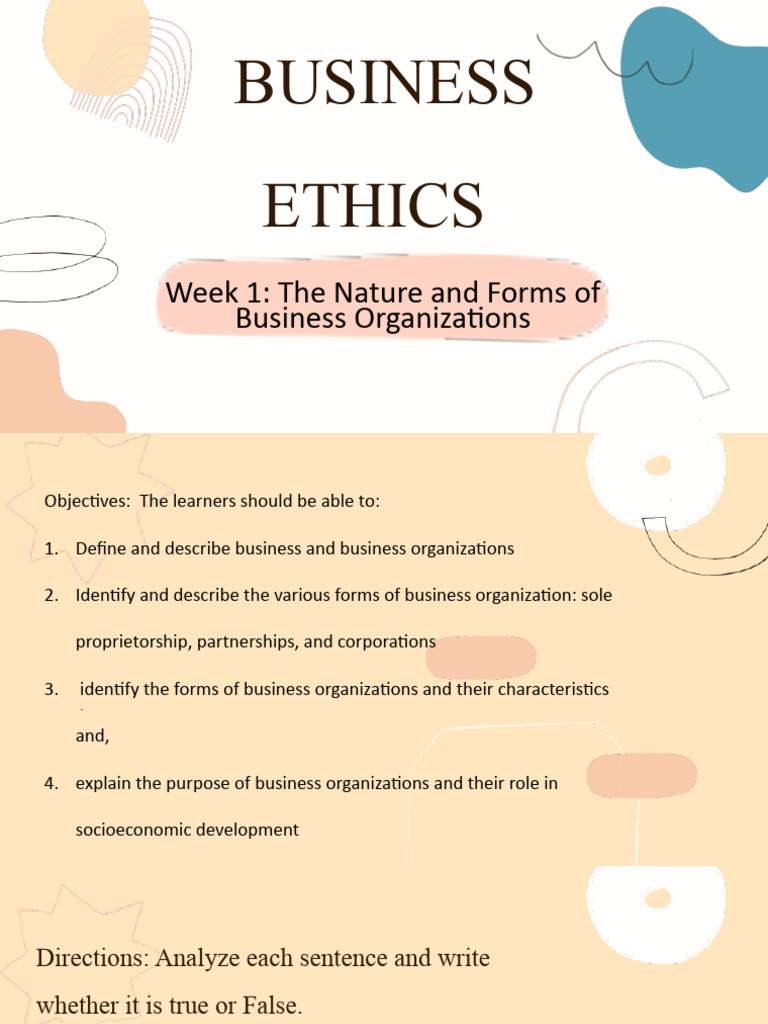 Business Ethics Week 1 | PDF
