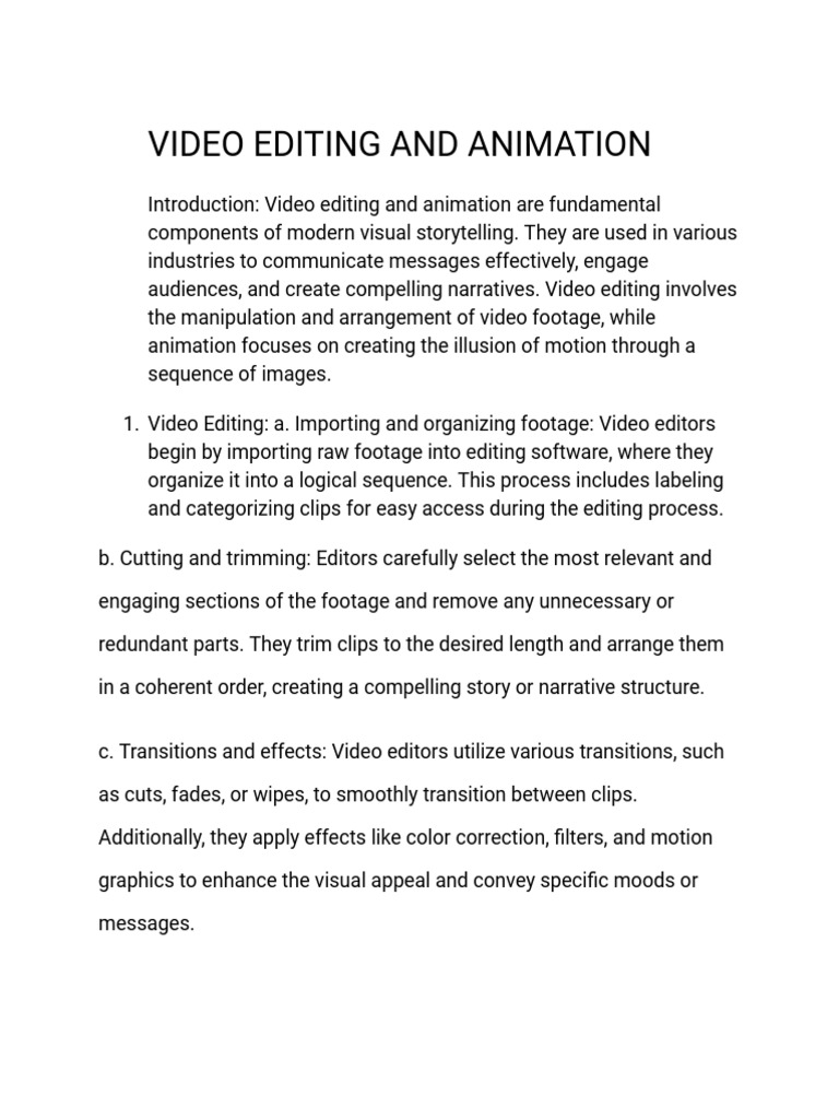 VIDEO EDITING N ANIMATION | PDF | Animation | Augmented Reality