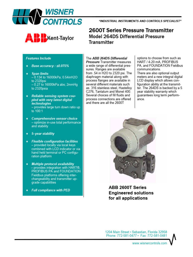 Abb 264DS DP | Download Free PDF | Pressure Measurement | Pressure