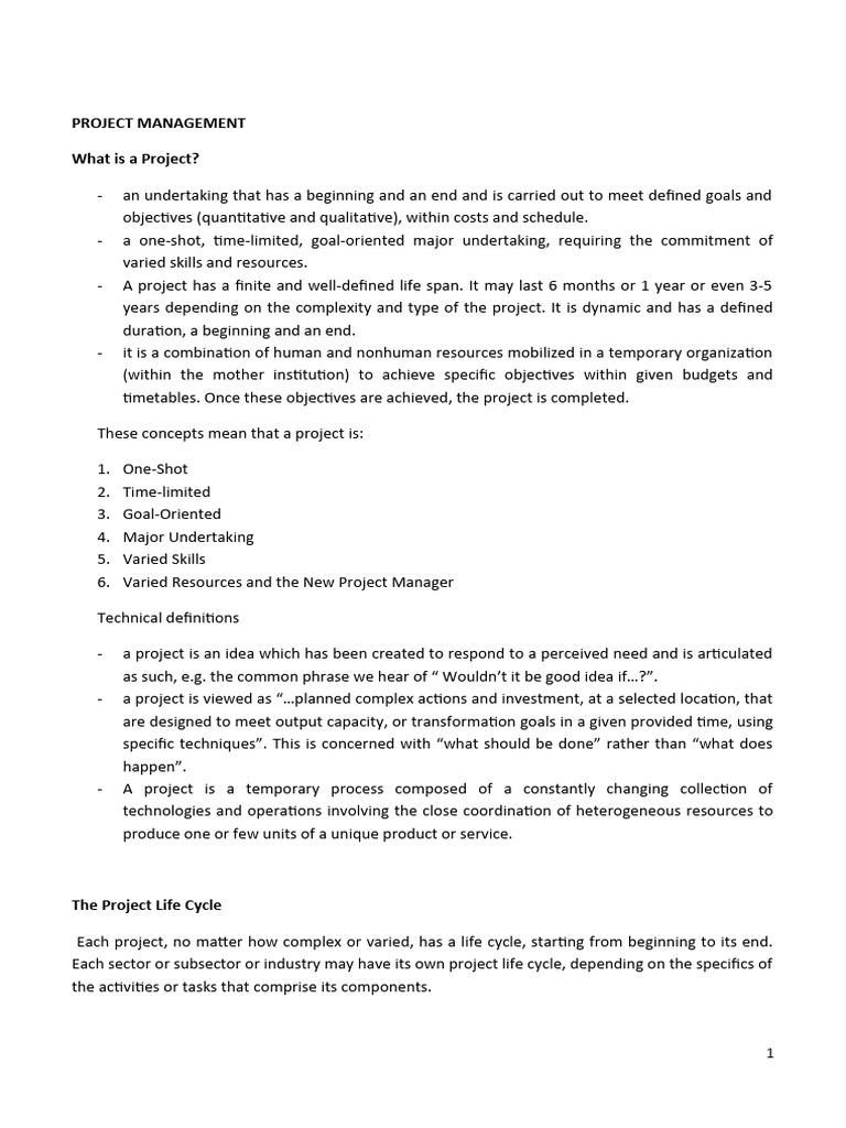 PROJECT-MANAGEMENT (1) | PDF | Project Management | Economies