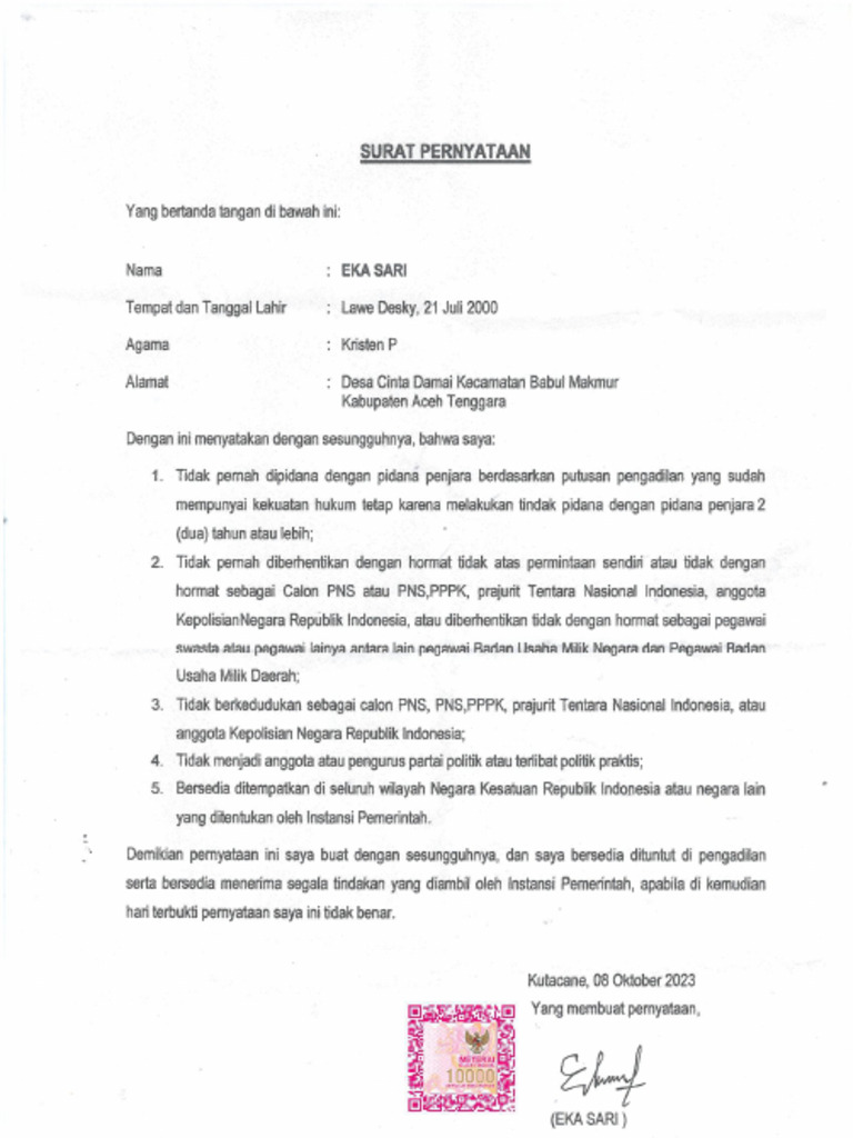 Eka Sari - SP 5 Poin Materai | PDF