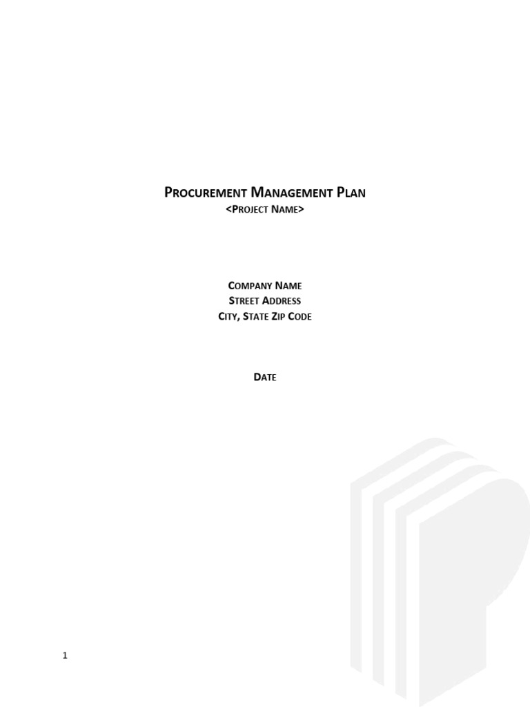 Procurement Management Plan | PDF | Procurement | Request For Proposal