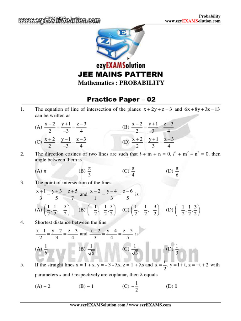 Mains Probability Paper 02 | PDF | Mathematical Concepts | Mathematics