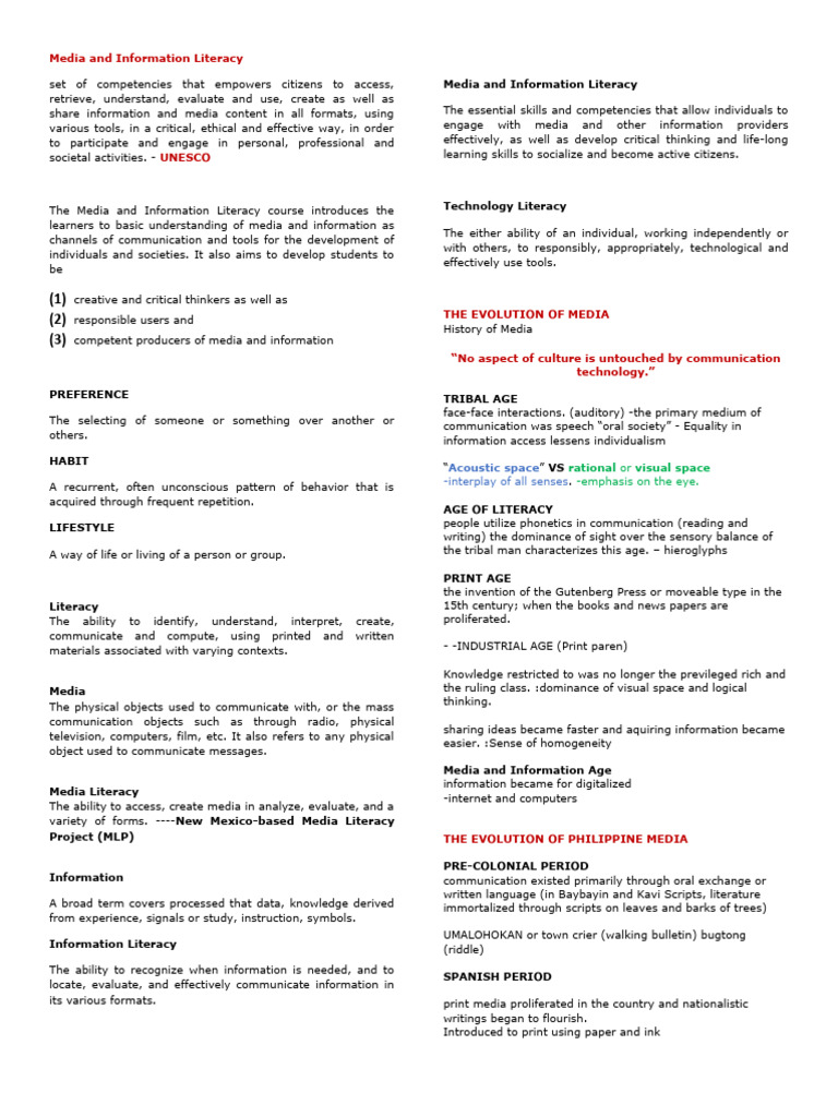 Media and Information Literacy | PDF | Information Literacy | Communication