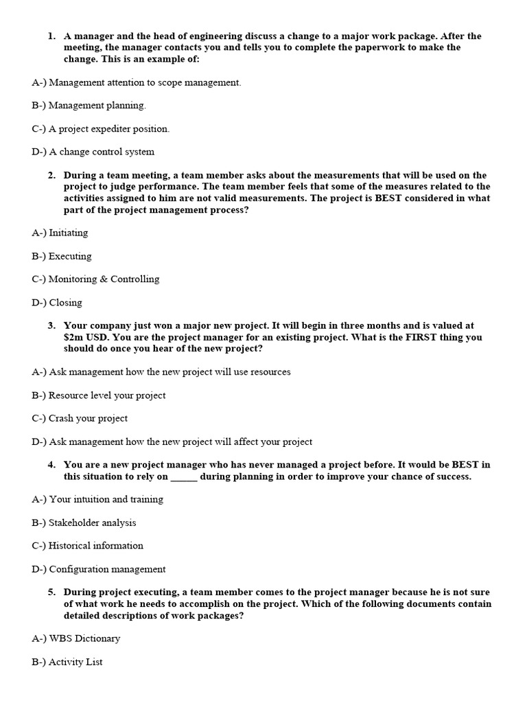 Project Management Scenarios & Solutions | PDF | Business
