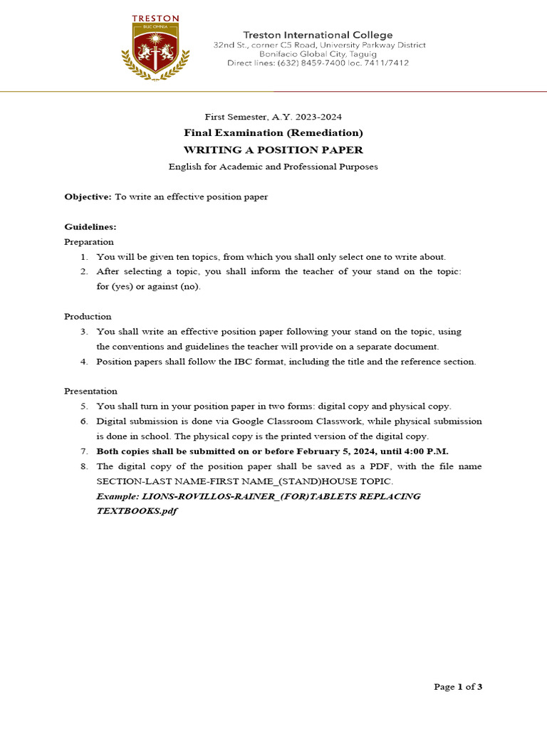EAPP Finals Task Sheet (Remediation) | PDF | Argument | Cognition