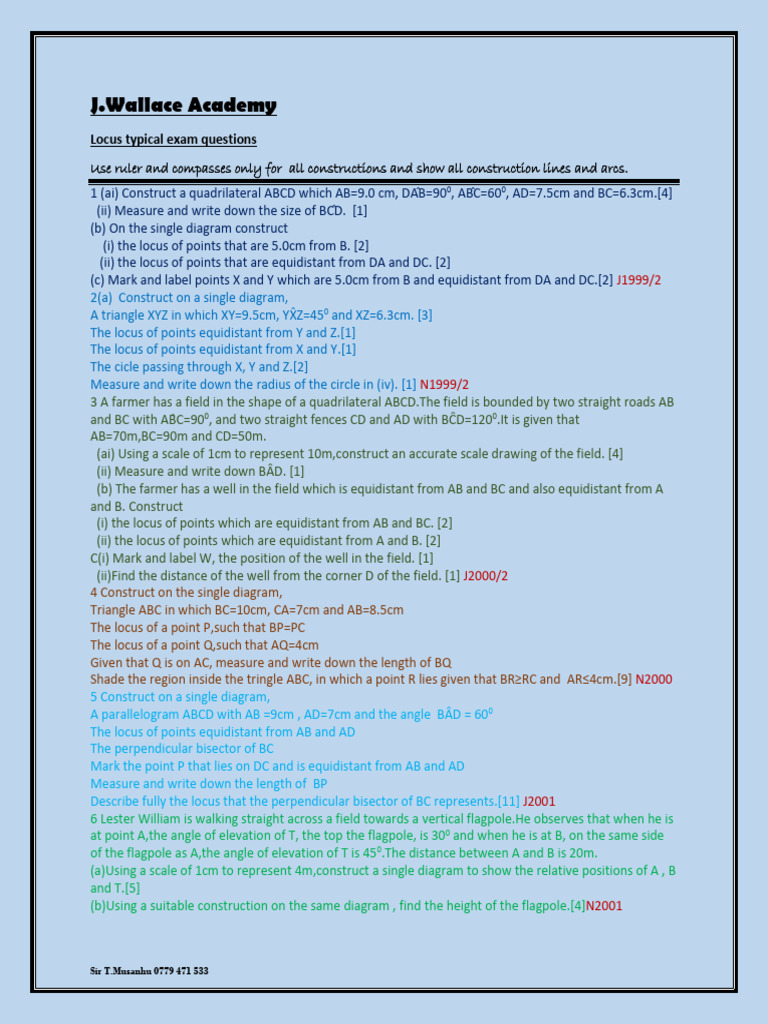 Locus PDF | PDF | Circle | Triangle