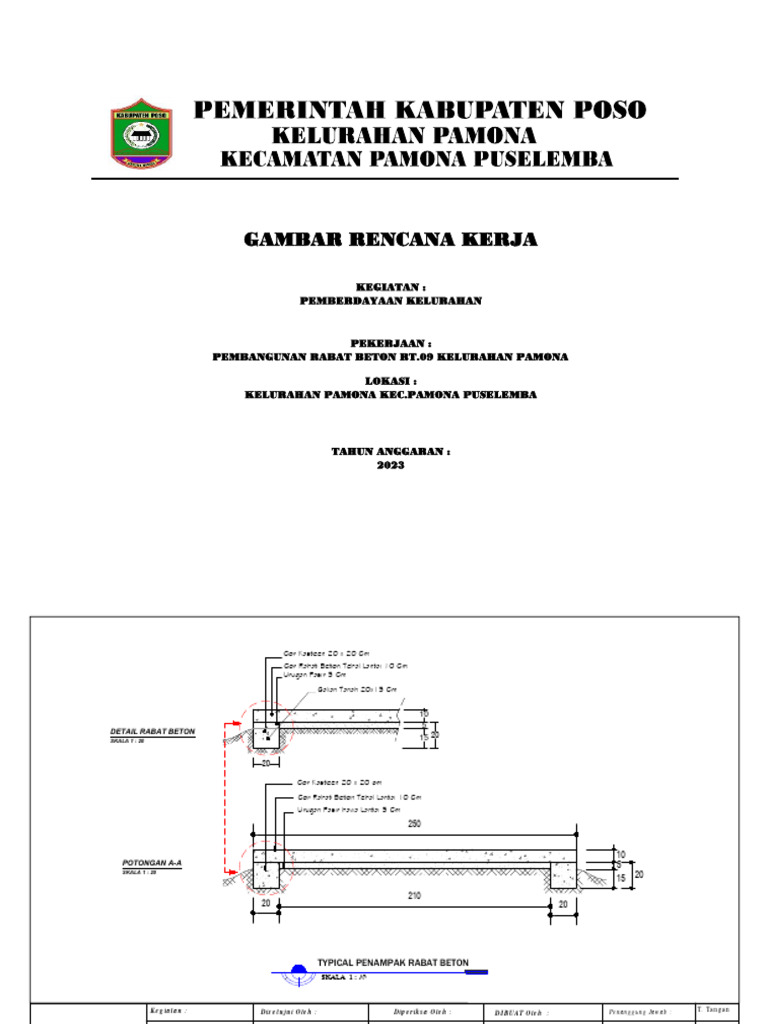 Gambar Pembangunan Rabat Beton Rt. 09 Kelurahan Pamona | PDF