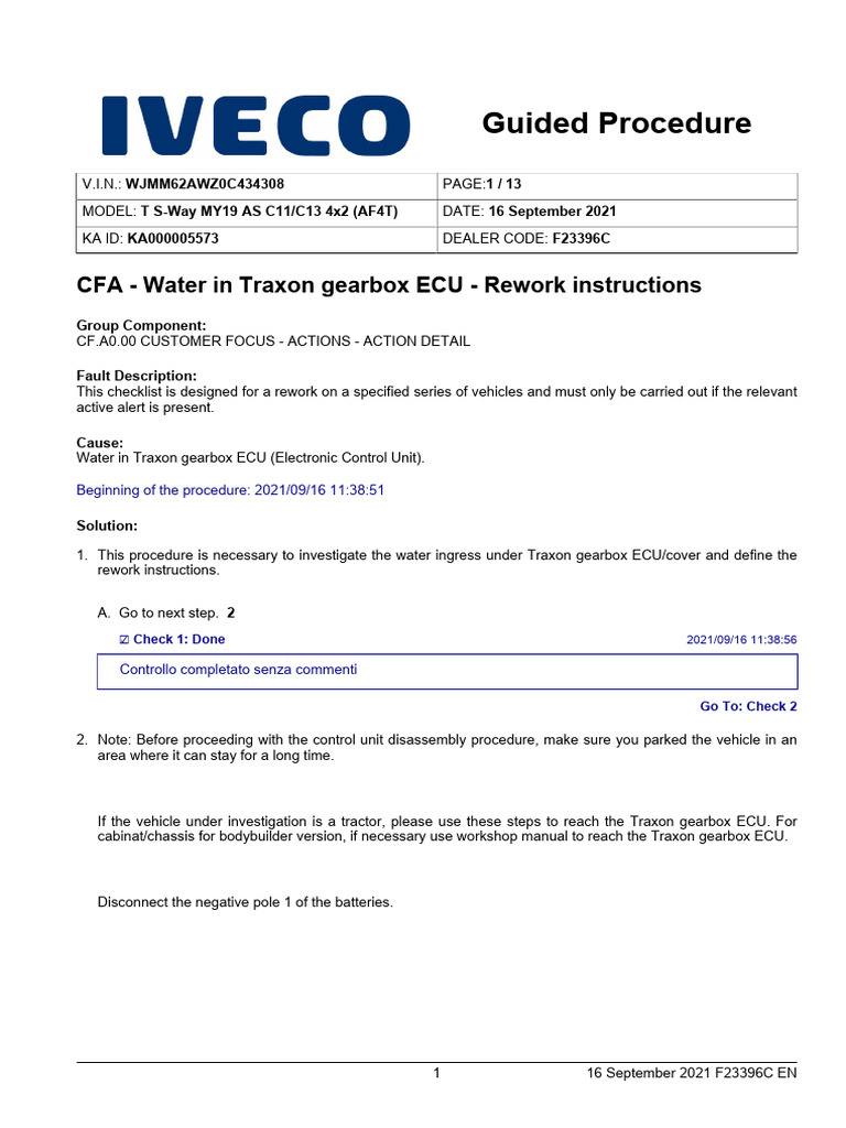 Water in Traxon Gearbox ECU - Rework Instructions | PDF
