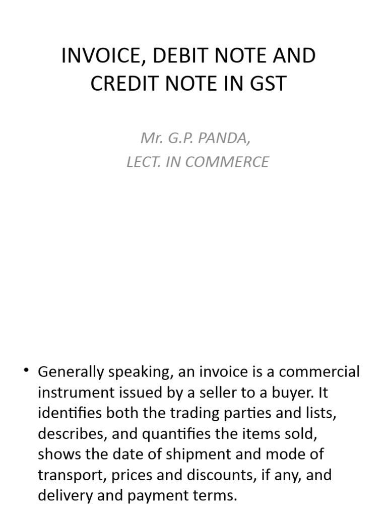 GST Invoice, Debit & Credit Notes | PDF | Invoice | Value Added Tax