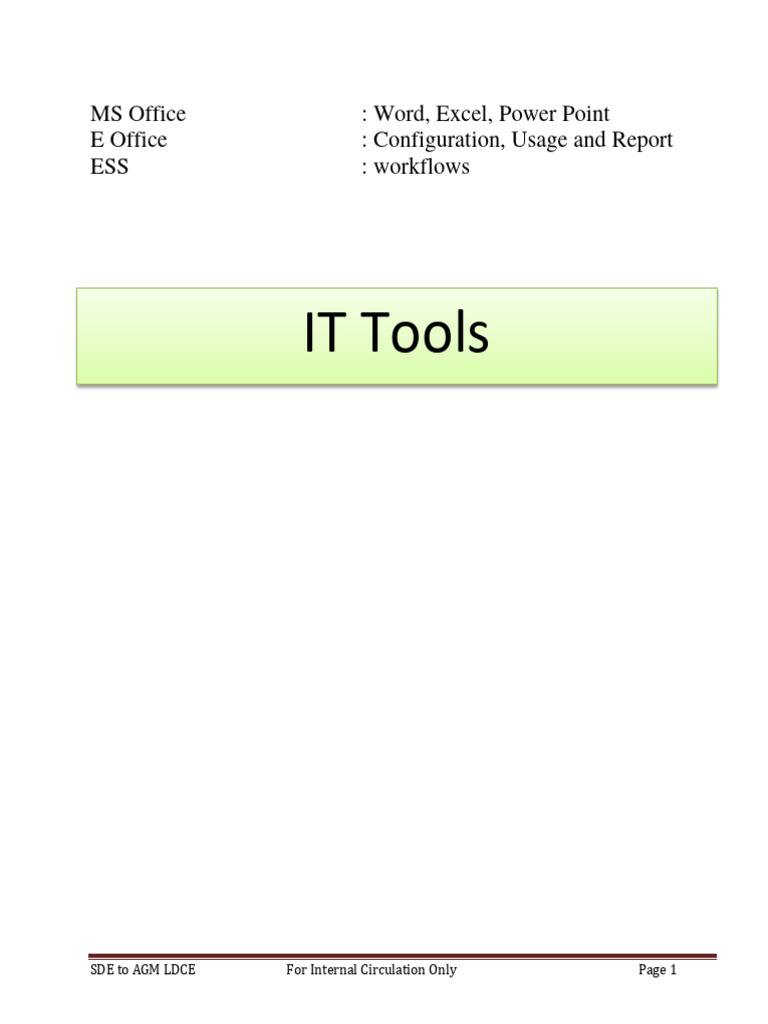 Common - IT Tools | Download Free PDF | Chart | Microsoft Word