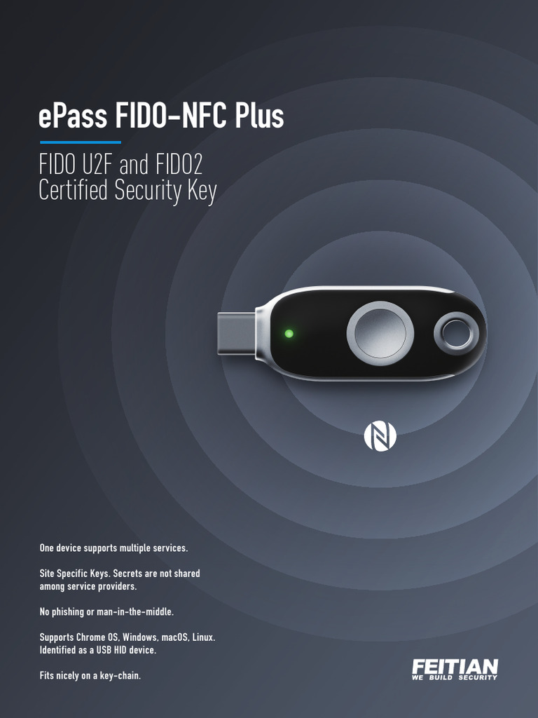 Flyer EPass FIDO NFC Plus K40 | PDF | Smart Card | Authentication